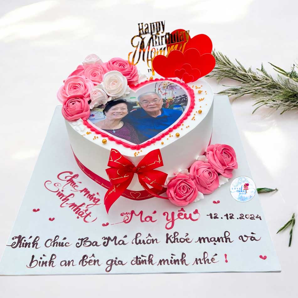 Bánh Kem In Hình Tặng Ba Mẹ Đẹp Ý Nghĩa - Ship Bánh HCM