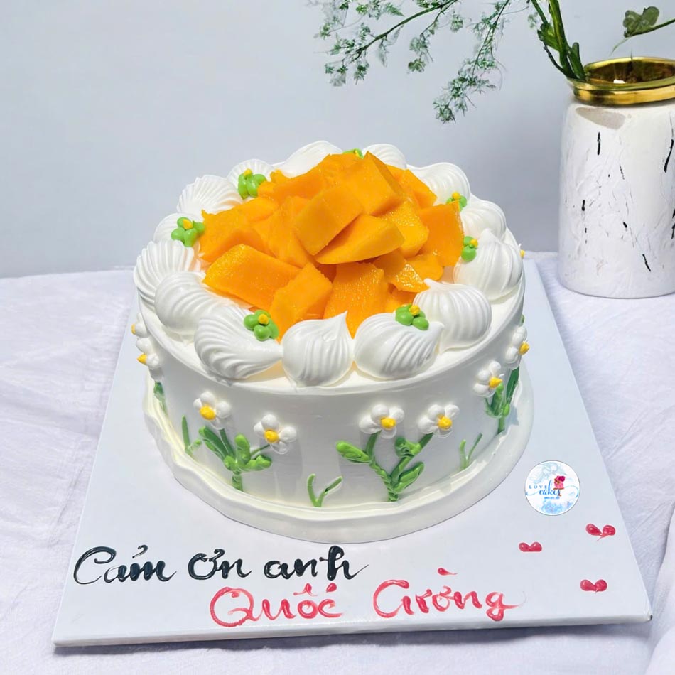 Bánh Sinh Nhật Hoa Quả – Mẫu Bánh Xoài Tươi Thanh Mát
